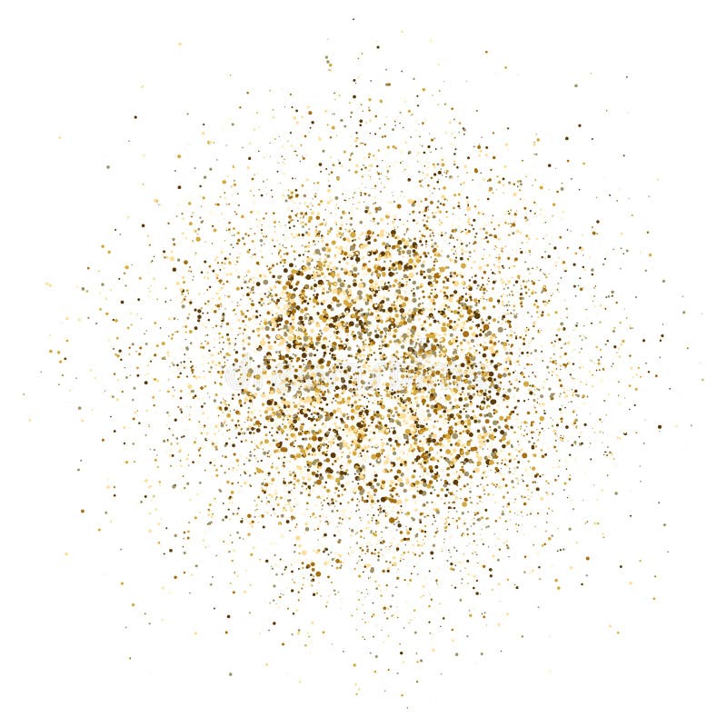 Golden Glitter Explosion on White Background. Bright Dust Splash. Gold ...