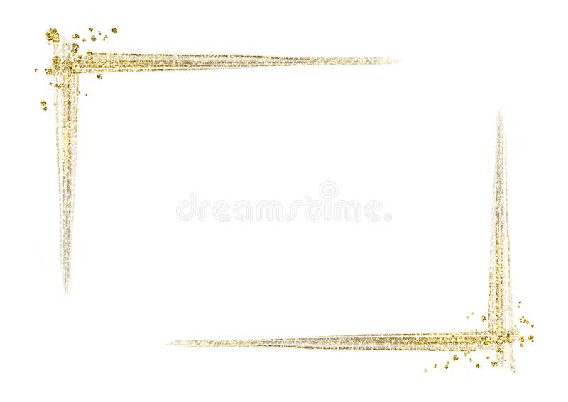 Golden Glitter Frame. Horizontal Rectangular Shape with Drops Stock ...