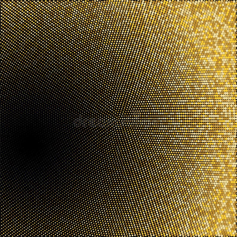 Golden Glitter Halftone Dotted Backdrop. Gold Retro Pattern Stock ...