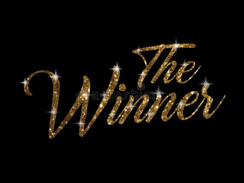 Golden Glitter of Hand Writing Word the WINNER Stock Vector ...