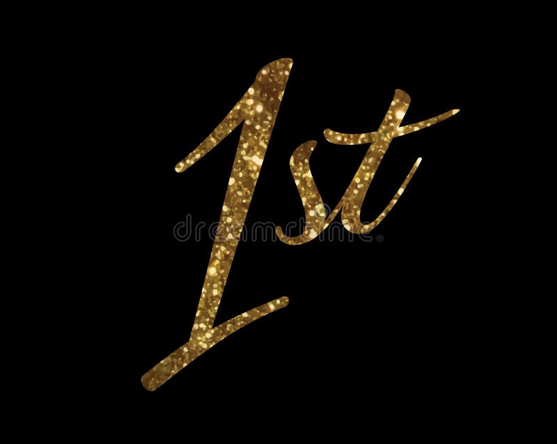 Golden Glitter of Isolated Hand Writing Word First Stock Vector ...