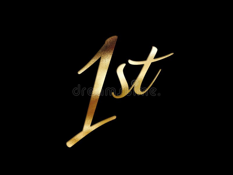 Golden Glitter Isolated Hand Writing Word First Stock Photo - Image of ...