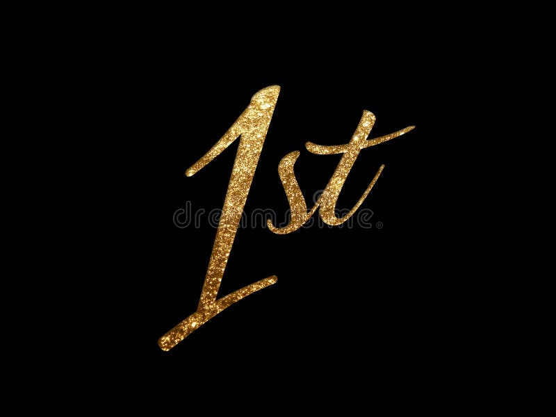 Golden Glitter Isolated Hand Writing Word First Stock Illustration ...