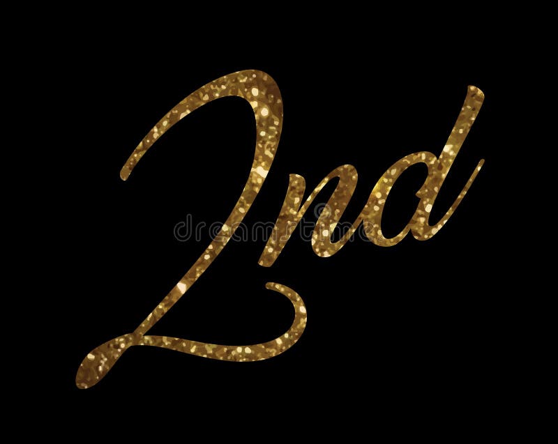Golden Glitter of Isolated Hand Writing Word Second Stock Vector ...