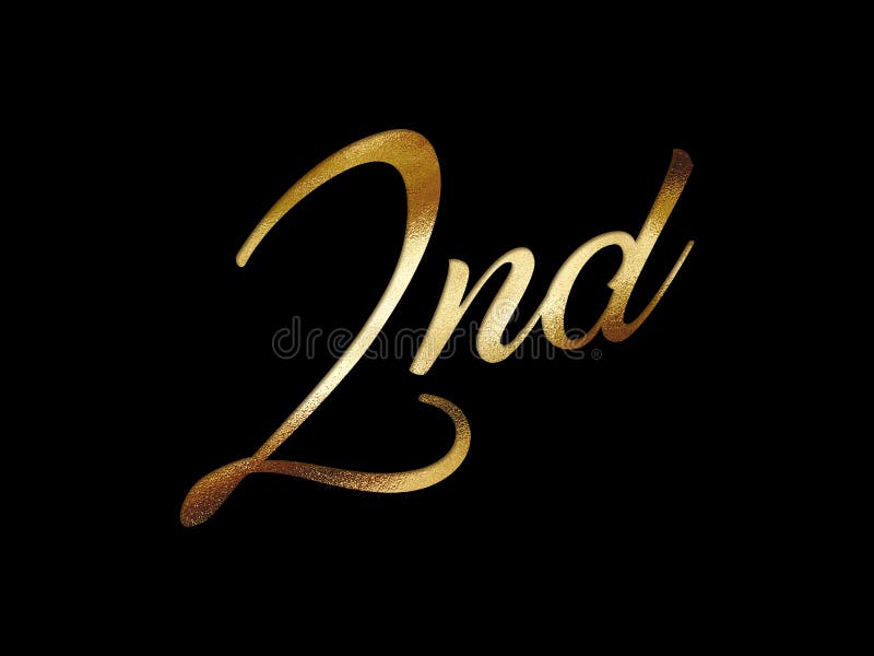 Golden Glitter Isolated Hand Writing Word Second Stock Illustration ...