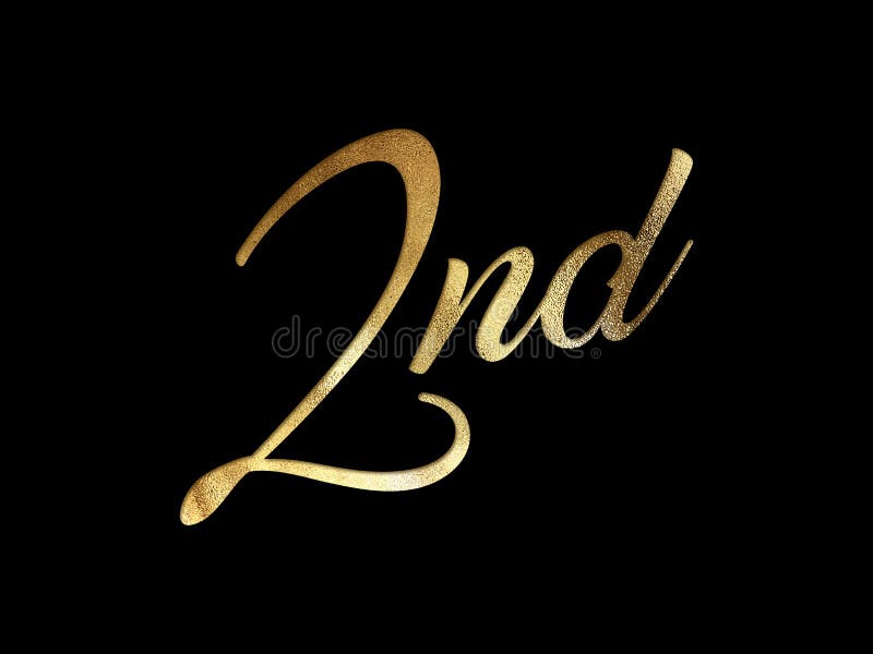 Golden Glitter Isolated Hand Writing Word Second Stock Illustration ...