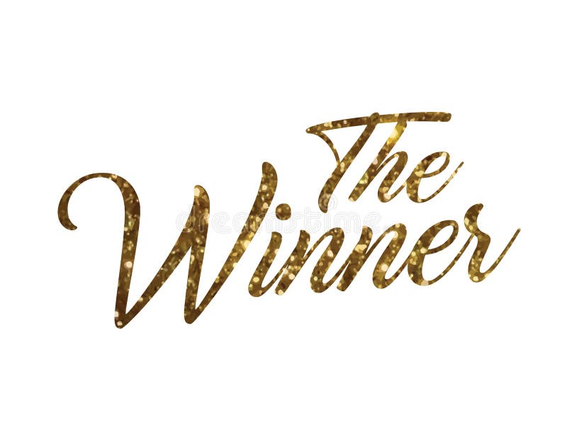 Golden Glitter of Isolated Hand Writing Word the WINNER Stock Vector ...