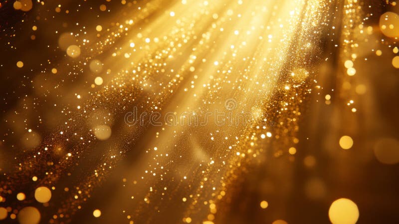Golden Glitter Light Rays Background Stock Illustration - Illustration ...