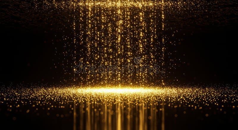 Golden Sparkle Rain stock illustration. Illustration of luxurious ...