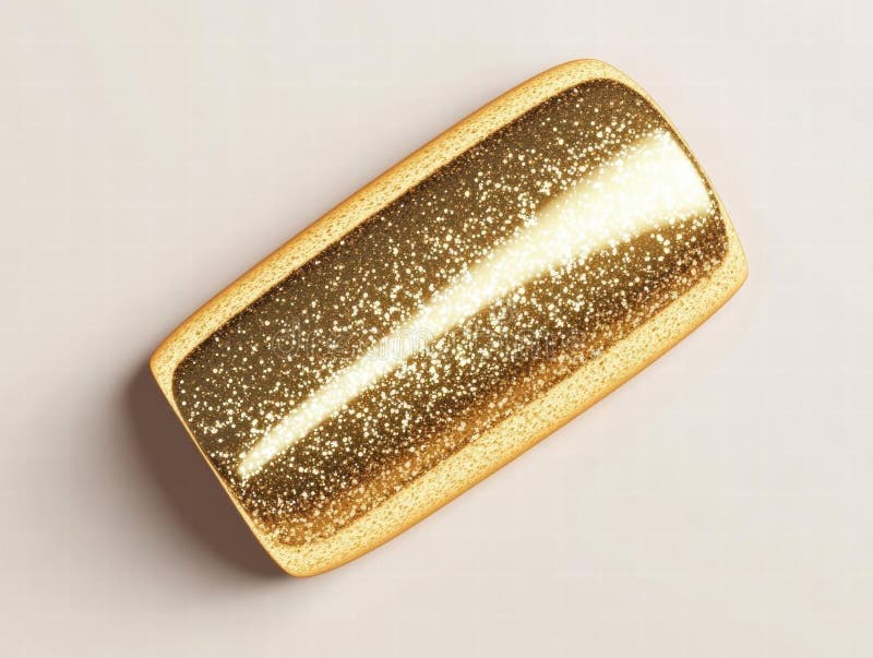 Golden Glitter Rectangle on Beige Background Stock Photo - Image of ...