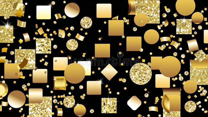 Golden Glitter and Shapes Form a Cohesive, Dazzling Array Stock ...