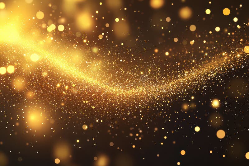 Golden Glitter Swirl Sparkling Lights Bokeh Background Stock ...