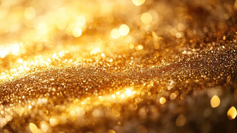 Golden Glitter Texture with Sparkling Light Reflections Creating Warm ...