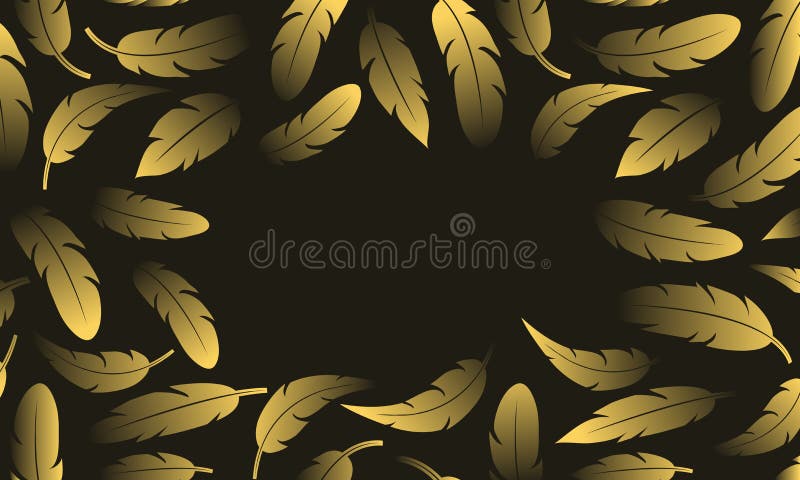 Golden Glitter Vector Feather Background. Luxury Illustation Stock ...