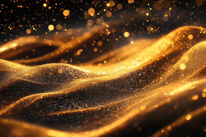 Golden Glitter Waves Sparkling Dust Abstract Background Stock ... Golden Glitter Waves Sparkling Dust Abstract Background Stock ...