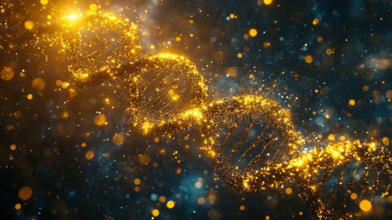 Golden Glittering Dna Strand Space Stock Photos - Free & Royalty-Free ...