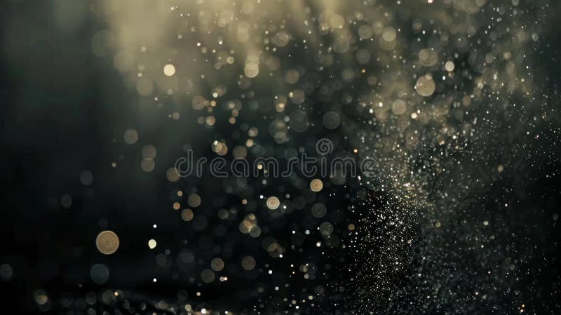 Golden Glittering Dust Particles on Dark Background Texture Stock ...