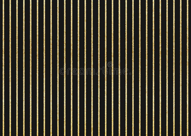Golden Glittering Striped Pattern. Vertical Gold Stripes. Black ...