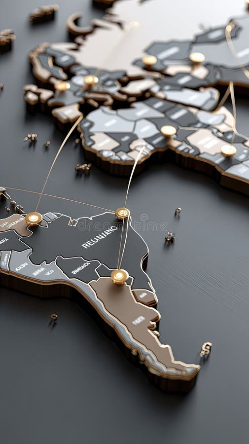 Golden Globe Illuminates a World Map Featuring Glowing Connections ...