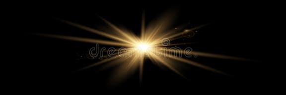 Golden Glow Light Effect. Star Burst with Sparkles Stock Illustration ...
