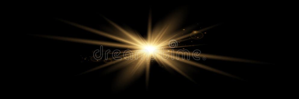Golden Glow Light Effect. Star Burst with Sparkles Stock Illustration ...