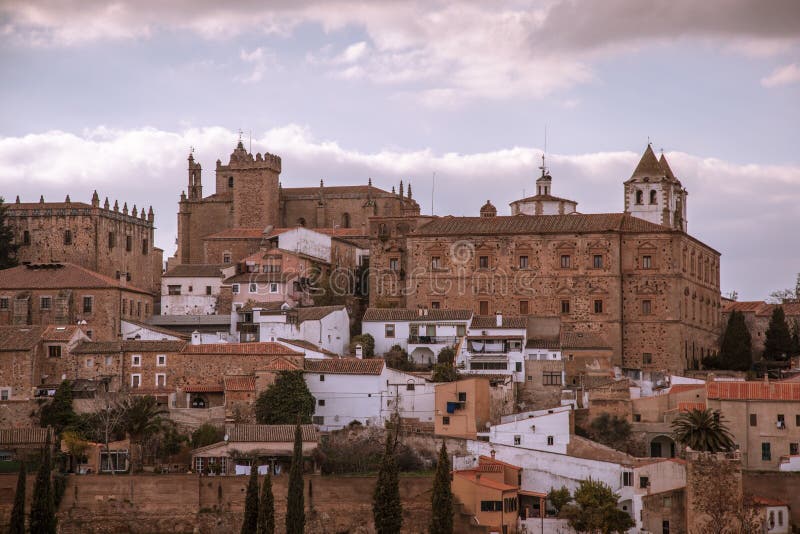 Ancient Walled City of Caceres Spain Stock Image - Image of caceres ...