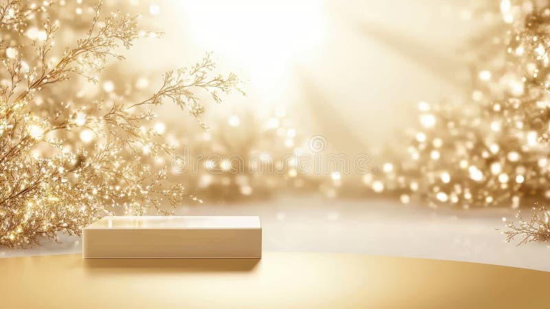 A Golden Glowing Atmosphere with Sparkling Lights Surrounding a ...