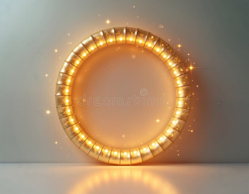 Golden Glowing Circle Design Element. Luxury Abstract Shape. Modern ...