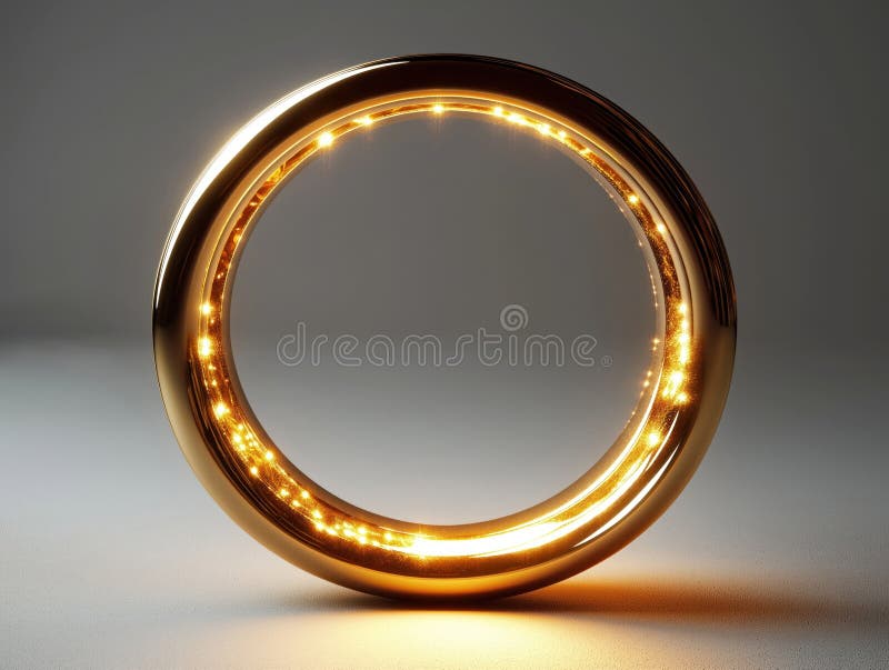 Golden Glowing Circle Design Element. Modern Abstract Shape. Luxury ...