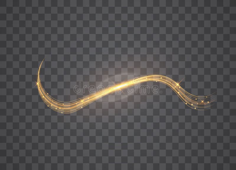 Golden Glowing Shiny Lines Effect. Glowing Magic Fire Trace. Magic ...