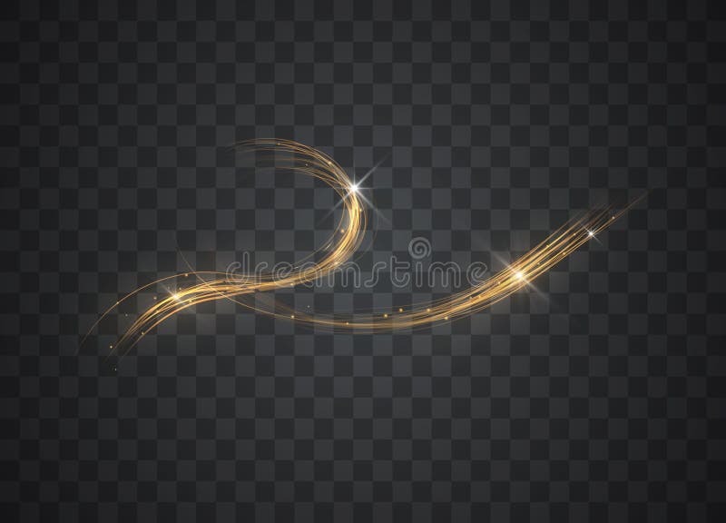 Golden Glowing Shiny Lines Effect. Glowing Magic Fire Trace. Magic ...