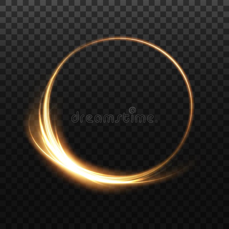 Golden Glowing Shiny Spiral Lines, Round Frames. Vector Background ...