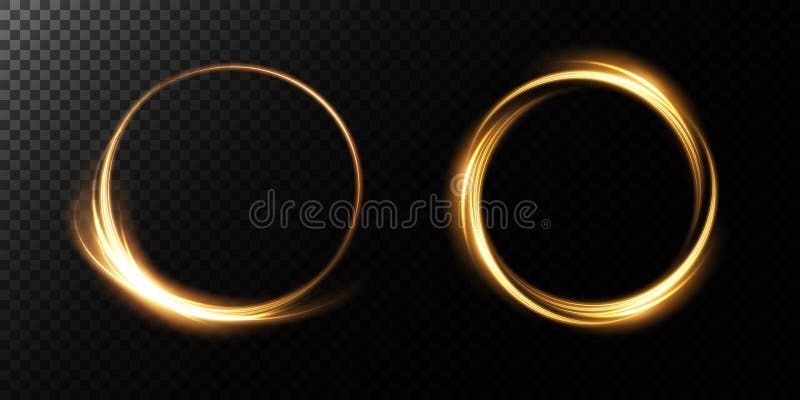 Golden Glowing Shiny Spiral Lines, Round Frames. Vector Background ...