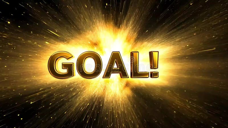 Golden GOAL! Text Animations Explodes with Bright Light, Sparks, and ...