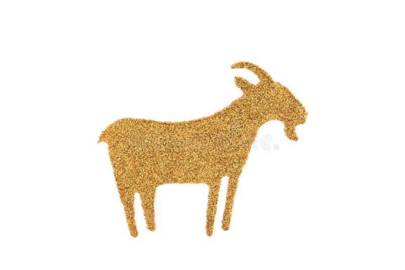 Golden Goat Made of Glitter Stock Illustration - Illustration of dots ...