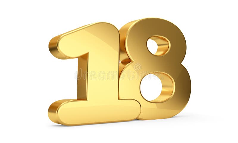 18 Golden Gold Bold 3d Rendering Stock Illustration - Illustration of ...