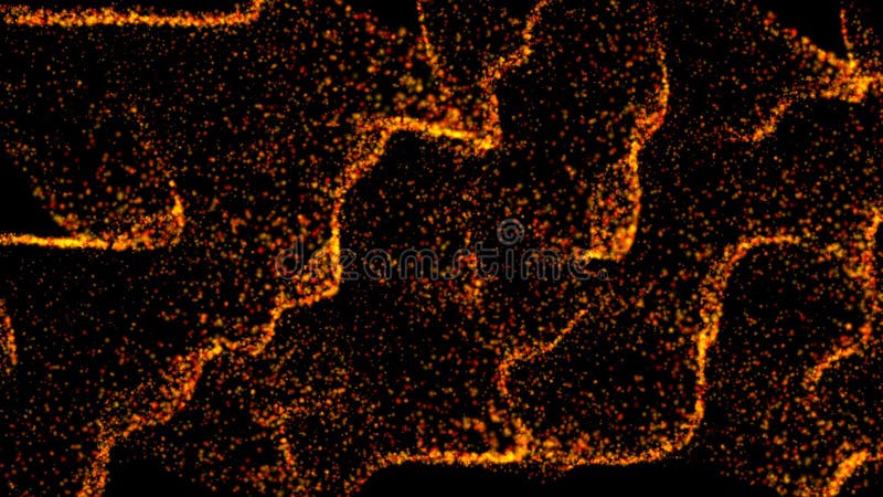 Golden Gold Dust Particles Wave Moving Digital Background Stock ...