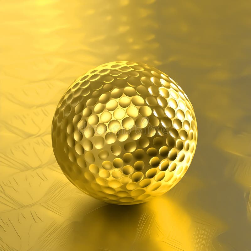 Golden golf ball stock illustration. Illustration of ball - 326729687