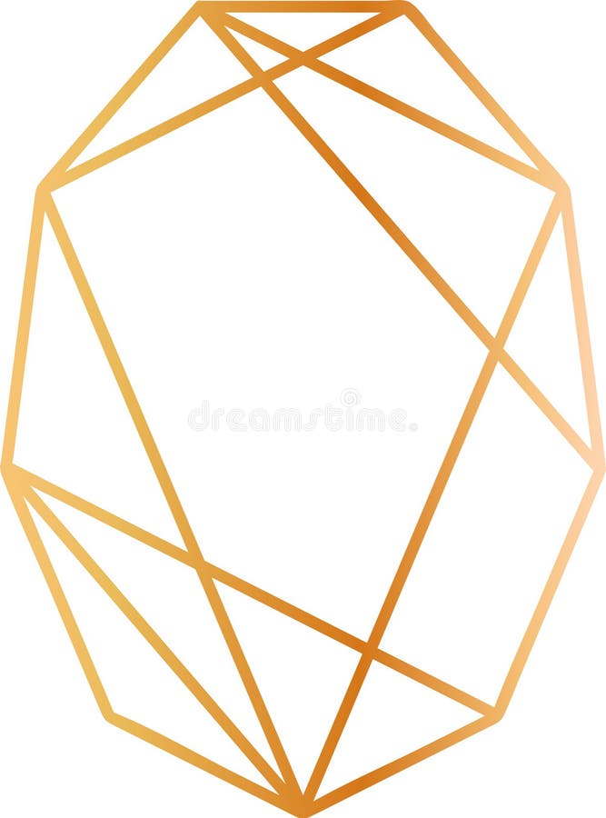 Golden Gradient Contour of an Abstract Geometric Shape with Multiple ...