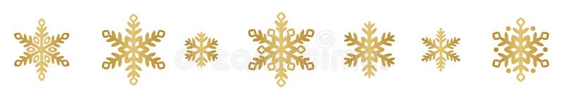 Golden Gradient Snowflake Element, Hand Drawn Snow Symbol Collection ...