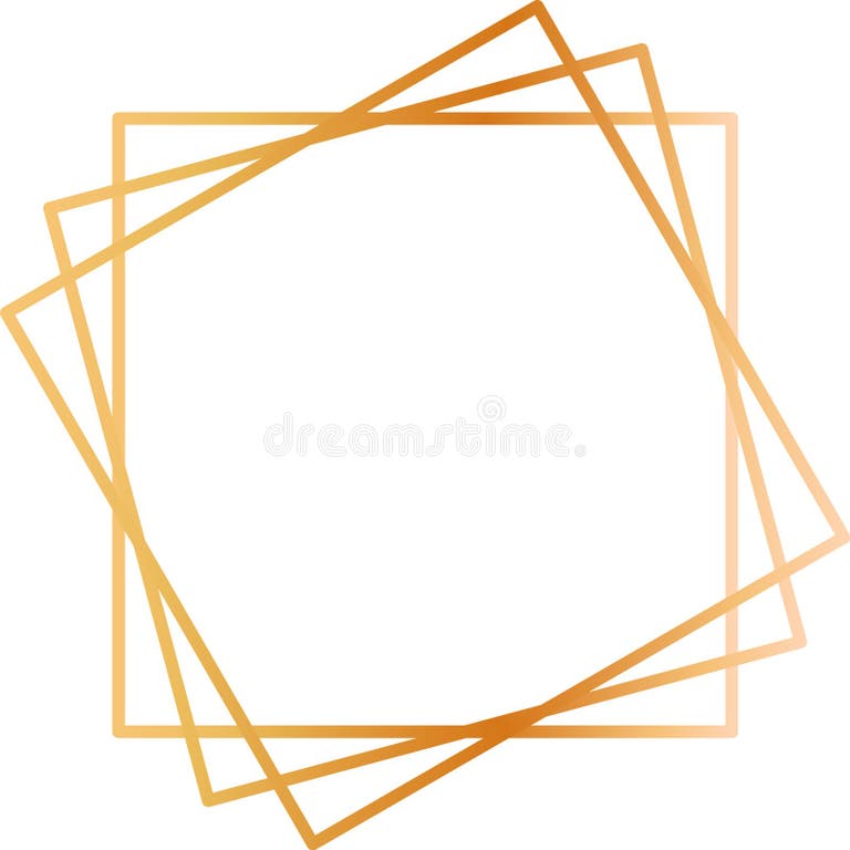 Golden Gradient Square Frame Forming an Elegant Border with Overlapping ...