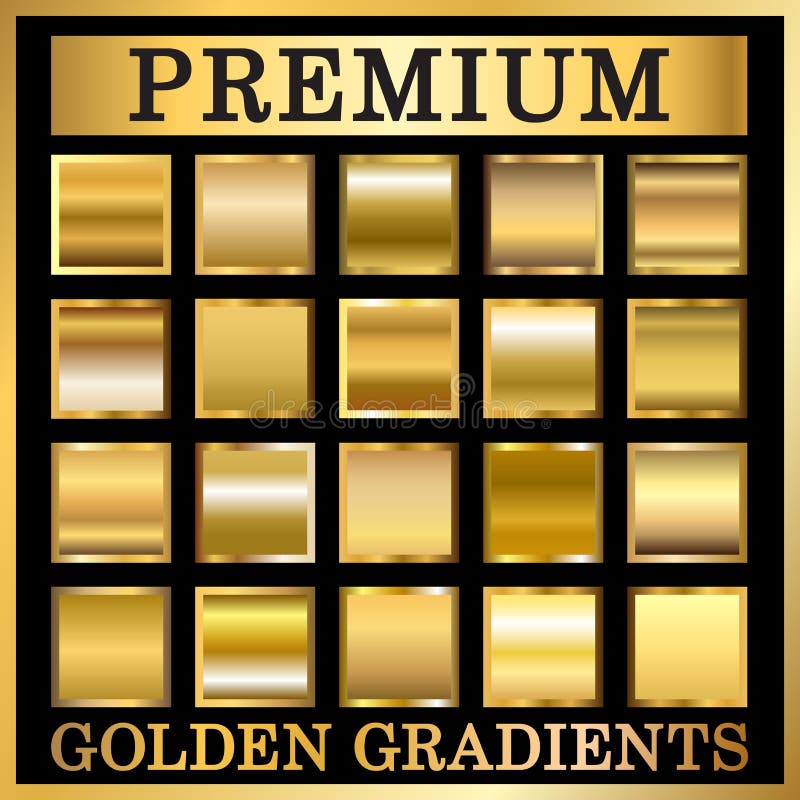 Golden gradients set stock vector. Illustration of horizontal - 80435648