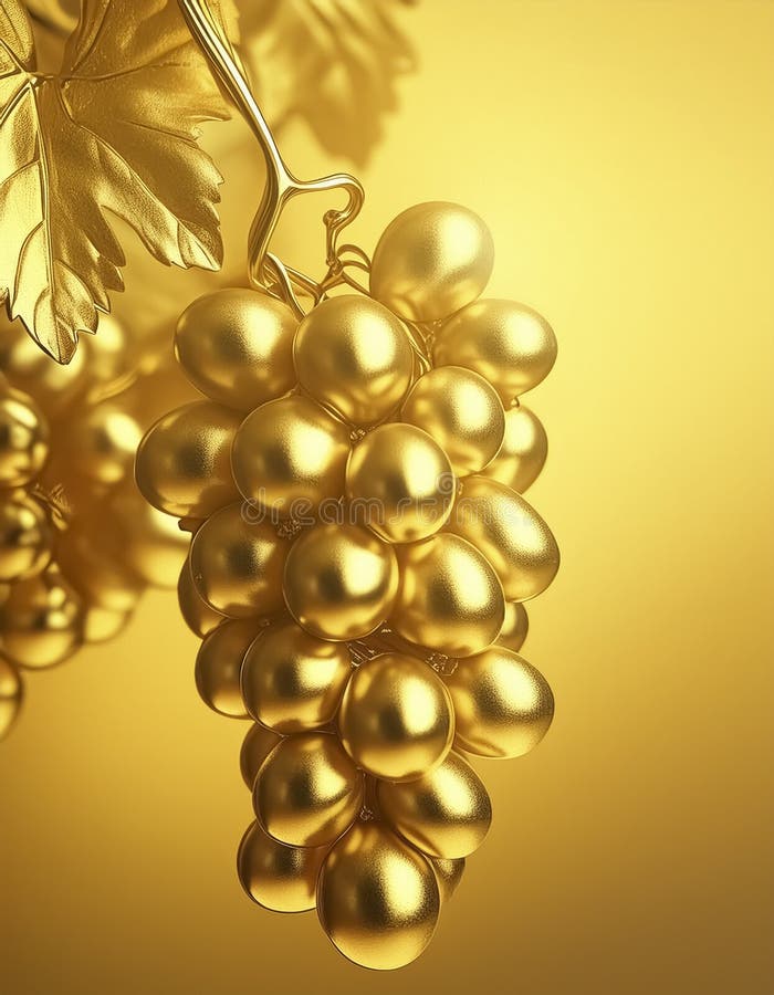 Golden grapes stock illustration. Illustration of gold - 326453638