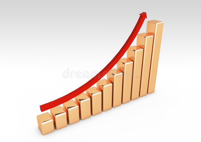 Golden graph stock illustration. Illustration of goal - 24473951