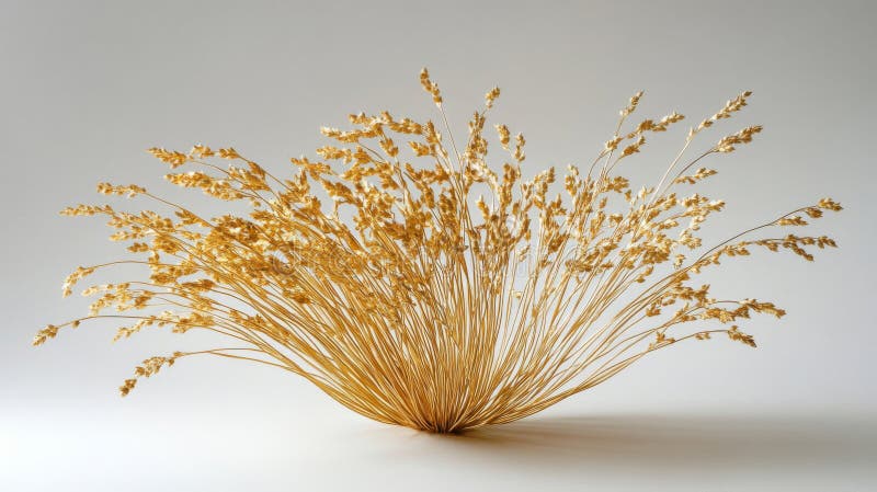 Golden Grass Abstract Still Life on White Background Stock Illustration ...