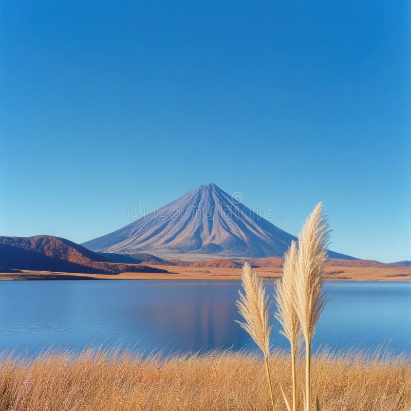 Golden Grass Front Majestic Mount Fuji Stock Photos - Free & Royalty ...