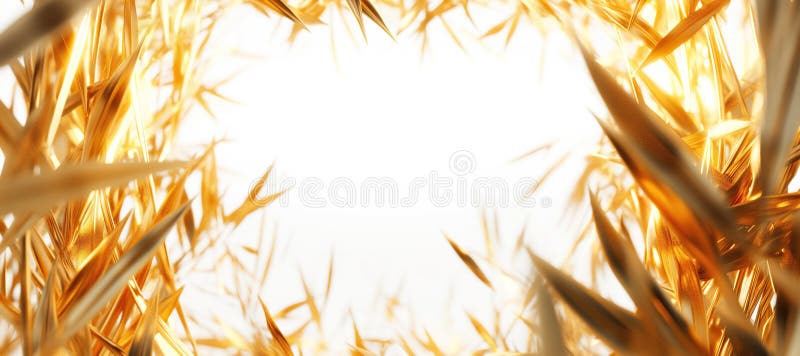Golden Grass Leaf Texture Frame Background Stock Illustration ...