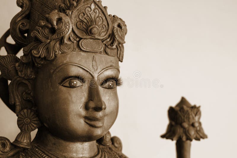 Golden and Gray Hindu Goddess Kali Isolated Stock Image - Image of idol ...
