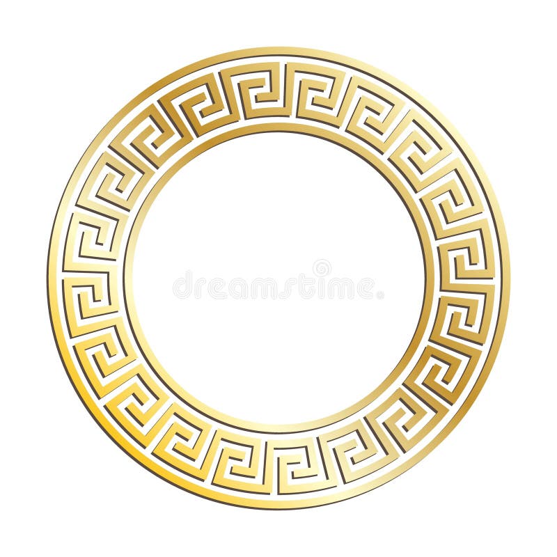 Golden Greek Round Frames for Decorative Headers. Golden Ancient Greek ...