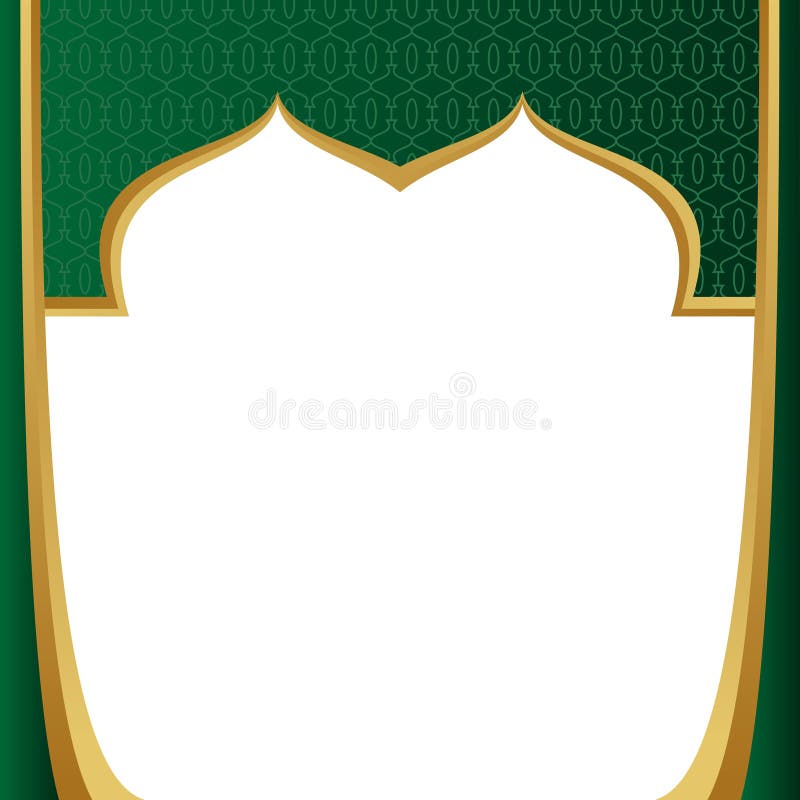 Islamic Frame with Arch and Geometric Pattern, Borders and Mashrabiya ...
